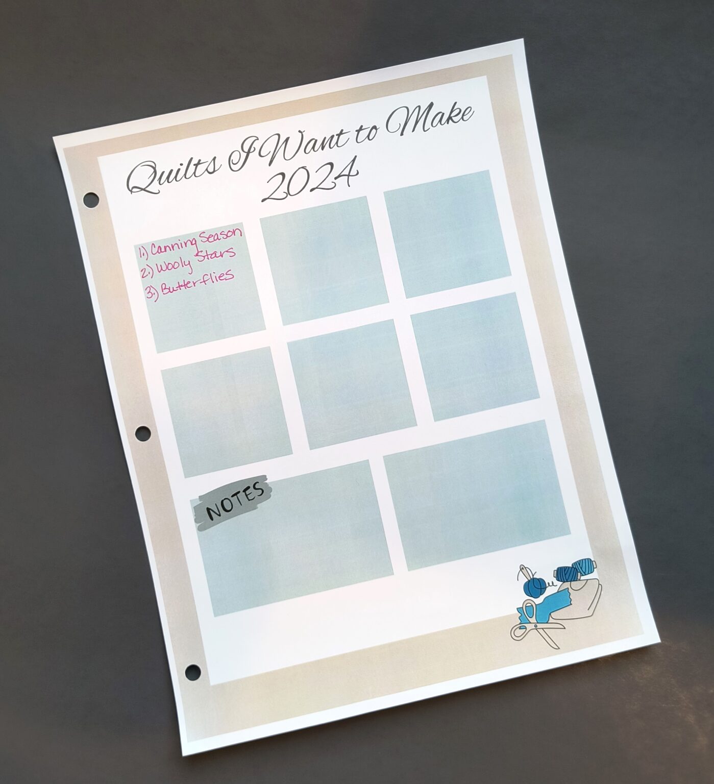 Quilt Planning Pages - Jerianns Handmade